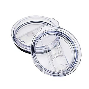 KUFUNG Tumbler Lids Spillproof 20 oz, Splash Resistant Lids for Tumbler/For Yeti and More Cooler Cup (Transparent Slide, 20 OZ)