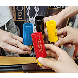 HUNTPAL 12 Gauge Shotgun Shell Shot Glass Set of 4 Multi Color Shot Glasses, Cool Funny Gift Man Cave Decoration for Men Hunter Shooter