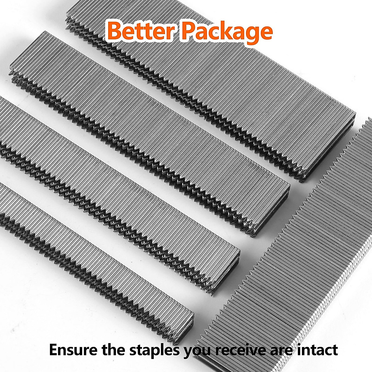 SITLDY 2000-Count 18 Gauge 1/4 Inch Narrow Crown Staples (1/2"+3/4"+1"+1-1/4"+1-1/2"), 400 per size, Heavy Duty Beveled Chiseled Pointed Galvanized, Assorted Size Project Pack