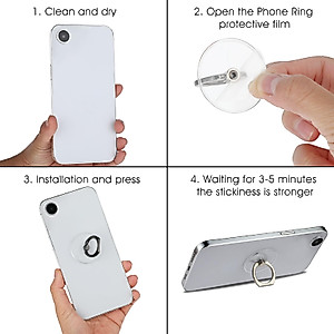 Sibba Cell Phone Rings Holder Hooks 2 PCS Hand Grip Car Mount Accessories Kickstand Case Finger Stand Supports Cellphone Socket Attachment Back Sticky Rotation Strap Adjust Angles for Smartphone