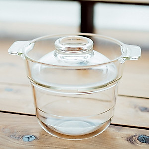 HARIO XRCP-1 1 Single Serving Restaurant, Heat Resistant Glass, Visible Contents, Easy Cooking, 10 Minutes, Home Rice, Single Use, Clear, Present, Gift