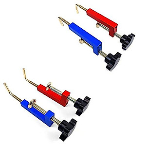Szliyands Fixing Clip, Universal Fence Clip Fixing G-Clamp Fast Fixing Clip Woodworking Tools (Blue/red)2pcs