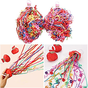SquEqu 10 Pack Hand Throw Streamers Poppers Confetti Easy Clean Up Colorful Pop Out Streamer for Engagement Wedding Birthday Party Celebration Graduation