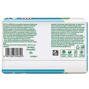 Dettol Icy Cool 2X Menthol Soap Bar 125g (4.40 Ounce) | Pack of 5
