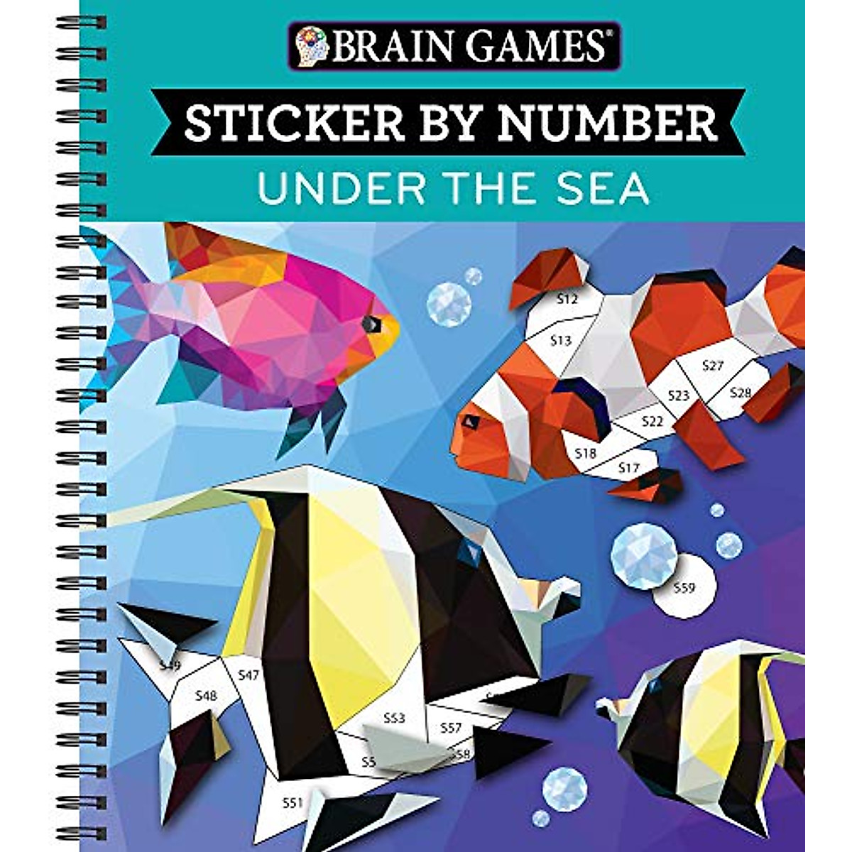 Brain Games - Sticker by Number: Under the Sea (28 Images to Sticker)
