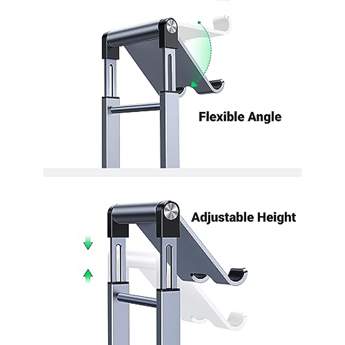 UGREEN Phone Stand for Desk Cell Phone Stand Holder Adjustable Height Phone Holder Foldable Portable Compatible with iPhone 15 14 Pro Max Plus 13 12 11 XS iPhone SE, Nintendo Switch up to 7.9''