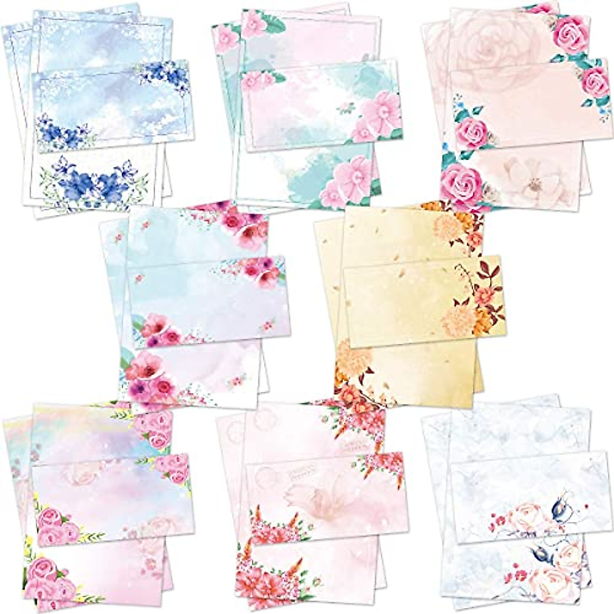 Stationary Set Japanese Stationery Paper and Envelopes Stationary Supplies Watercolor Floral 48