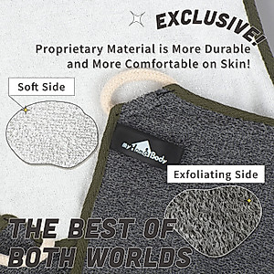 myHomeBody Dual-Textured Exfoliating Washcloth with Soft and Scrubbing Side, Body Exfoliation Luffa Wash Clothes for Bath, Shower, Durable 3 Layer Construction, Gray, 3 Pack