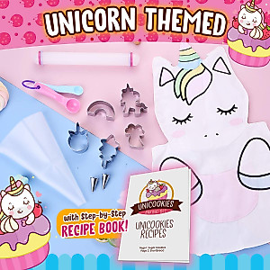 Cheffun Cooking Aprons for Kids - Toddler Apron Kids Chef Hat and Tools Real Cooking Baking Set for Kids for Ages 4 5 6 7 8-12 Years Old Kitchen Accessories Cookies Dress Up Pretend Role Play