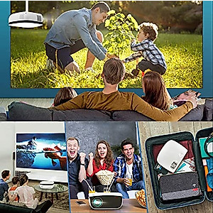 Mini WiFi Projector HD, 4000 Lumen Portable Home Theater Projector with 100" Screen & Carry Bag, Support 1080P & 200" Display, Compatible with iOS/Android/PC/TV Stick