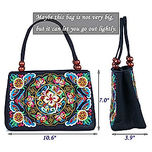 Small Totes Handbag Vintage Double-Sided Embroidery Shoulder Bags