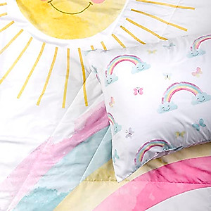 Expressions Toddler Bedding Set, Rainbow (2 Piece Set, Fits Standard Infant Mattress) Includes Microfiber Reversible Comforter and Pillowcase for Kids
