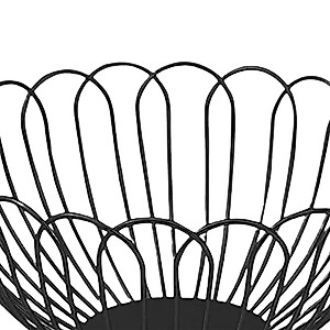 MagiDeal Modern Iron Wire Fruit Basket Fruit Storage Bowls for Restaurant Countertop Dining Table, Black