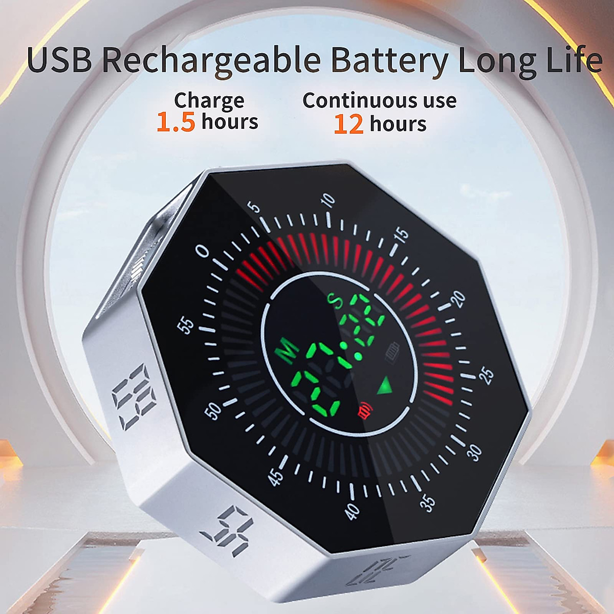 Ousmile Flip Visual Timer, 60-Minute Countdown Pomodoro Timer for Kids and Adults, Magnetic Productivity Timer for Cooking Office, Kitchen, Classsroom, Work