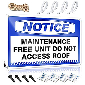Bar Sign Home Decor Notice Maintenance Free Unit Do Not Access Roof Tin Sign Men Stuff Vintage Tin Signs Funny (Size : 20X30CM)