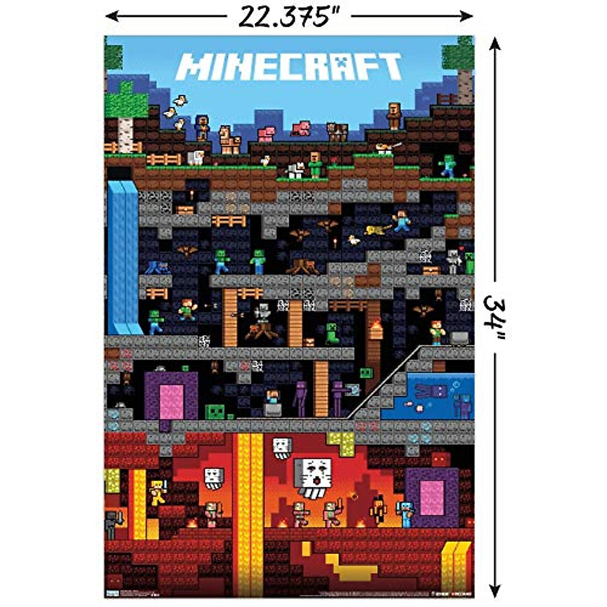 Trends International Minecraft - Worldly Wall Poster, 22.375" x 34", Unframed Version