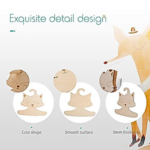 Erice Baby Hangers, 5 Pack Wooden Kids Hanger, Cute Fox Shape, 9 Inch Wood Children Hangers ,Creative Coat Hanger for Clothes Suit, Dress, Camisole, Jacket, Pants (5)