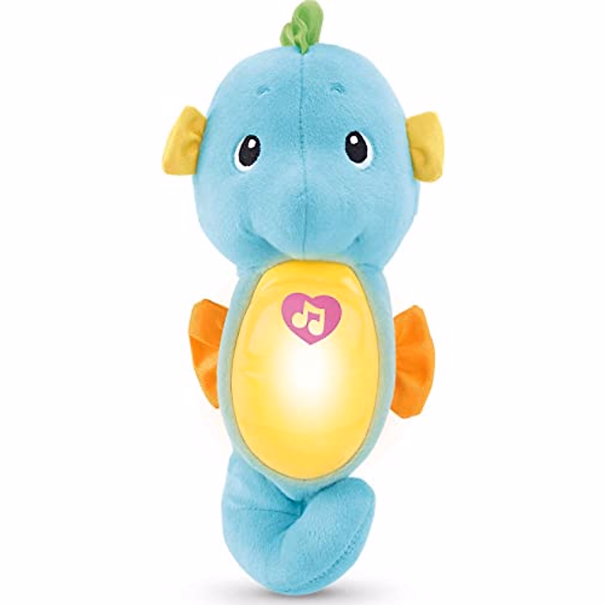 Fisher-Price Musical Baby Toy, Soothe & Glow Seahorse, Plush Sound Machine with Lights & Volume Control for Newborns, Blue