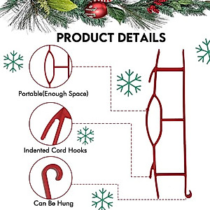 EDSRDUS Set of 6 Light & Cord Wind Up Christmas Light Storage, Strong & Hangable, for Organizing Christmas Lights & Electric Cords, Each Holds Up to 164 ft (2Red 2Green Grey Blue, 4inch x 16inch)