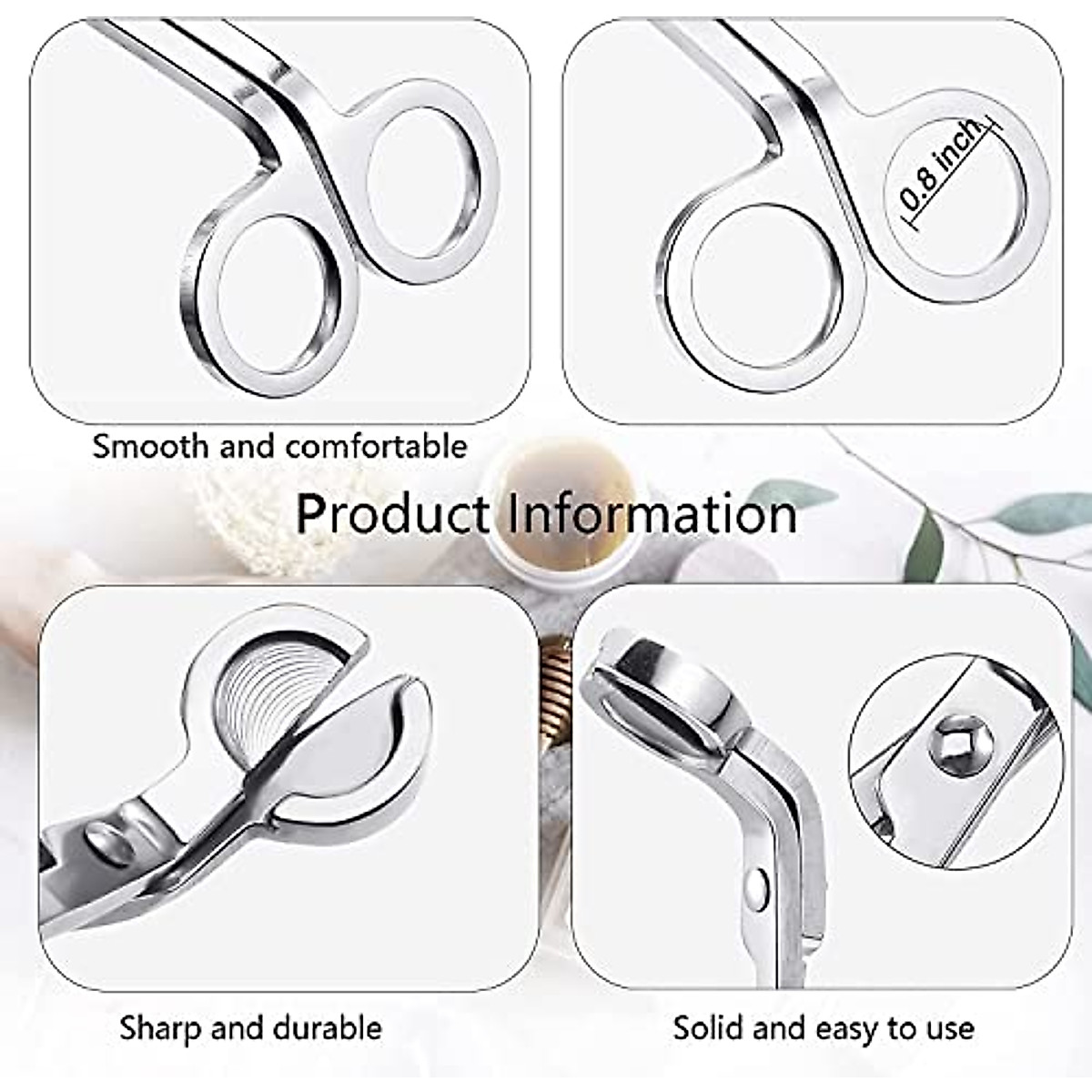OLAMTAI Candle Wick Trimmer, Candle Wick Cutter Stainless Steel, Candle Wick Clipper Scissor Candle Tool for You to Safely Remove The Cut Wick, controllable The Candle Flame and Cleaner Burn - Silver