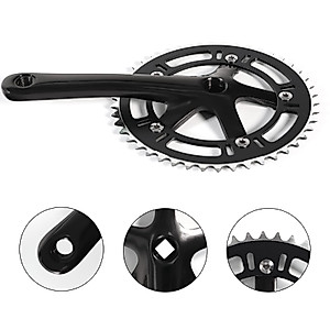 46T Single Speed Fixed Gear Crankset Aluminum Alloy Bike Crank for Mountain Bike Road Bicycle Black