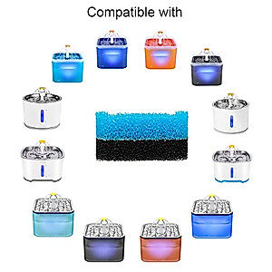 Wonder Creature Cat Fountain Filter Replacement, Upgraded Sponger Foam Filter for Round and Cubic Stainless Steel Top Cat Fountain, for Crystal and Fantasy Cat Fountain (Pack of 8)
