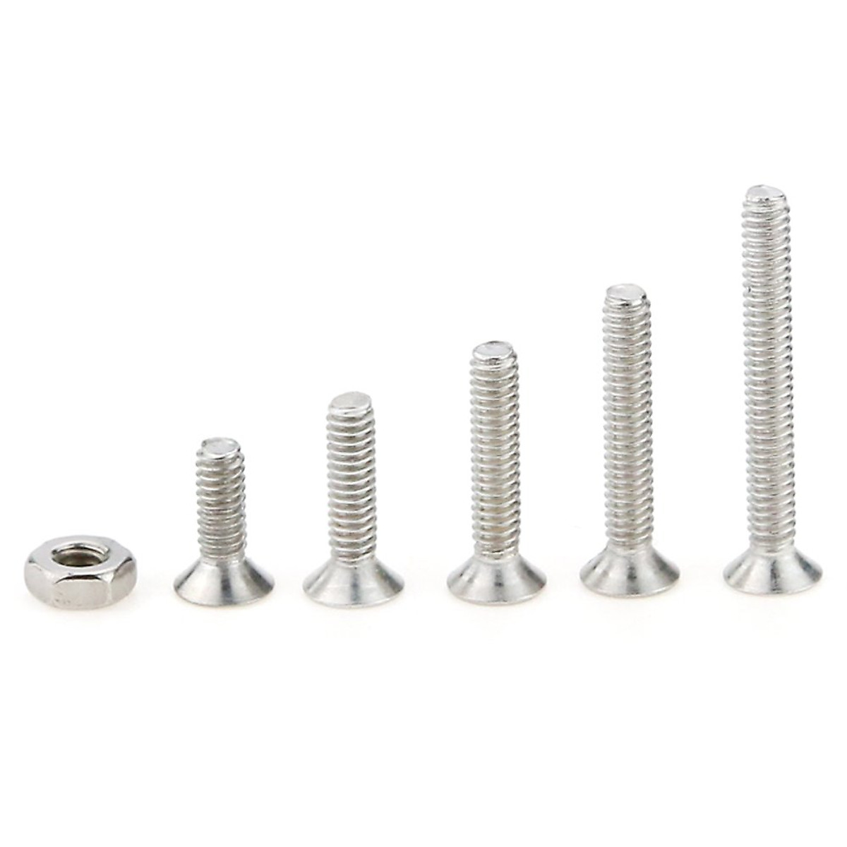 Hilitchi 210-Piece Metric M2 Hex Socket Flat Head Countersunk Bolts Screw Nut Assortment Kit - 304 Stainless Steel