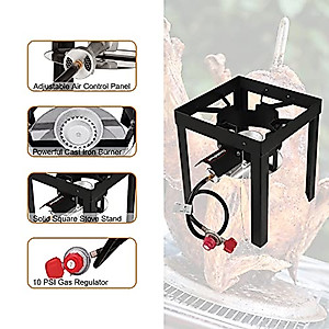 Grills House Turkey Fryer Set TF30TG, Aluminum Fish Boiler Steamer Kit with Heat-Resistant Gloves, 50,000 BTU Propane Burner, Ideal for Thanksgiving Day and Outdoor Cooking, 30 Qt & 10 Qt Pot