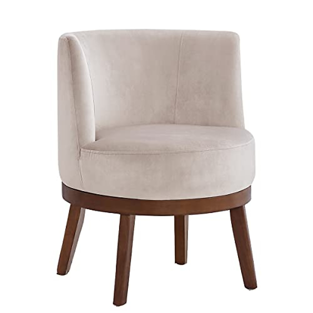 24KF Modern 360 Degree Swivel Accent Chair, Comfy Velvet Round Accent Chair for Living Room, Corner Armchair Chaise Lounge for Nursery -7018S-Taupe