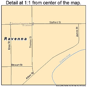 Large Street & Road Map of Ravenna, Michigan MI - Printed poster size wall atlas of your home town
