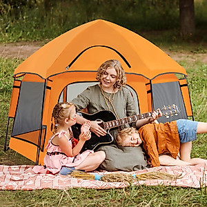 CELETOY Baby Pop Up Playpen with Canopy, Pop Up Baby Pop Up Tent with Safety Lock, Portable Toddler Play Yard with Travel Bag, 6 Ground Stakes, 6 Sand Stakes