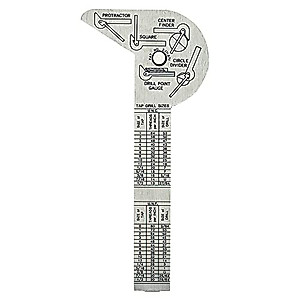 General Tools Pocket-Sized 6-In-1 Multi Use Ruler and Gauge #16ME with 4-Inch Ruler and Etched Graduations in 64ths of an Inch and Millimeters