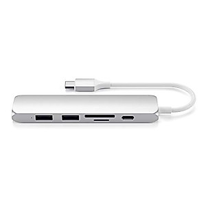 Satechi USB C Hub Slim Multiport Adapter V2 with 60W USB C PD, 4K HDMI (60Hz), Micro/SD Card Readers, USB 3.0 - for M2/ M1 MacBook Pro/Air, M2/ M1 iPad Pro/Air, M2 Mac Mini, iMac M1 (Silver)