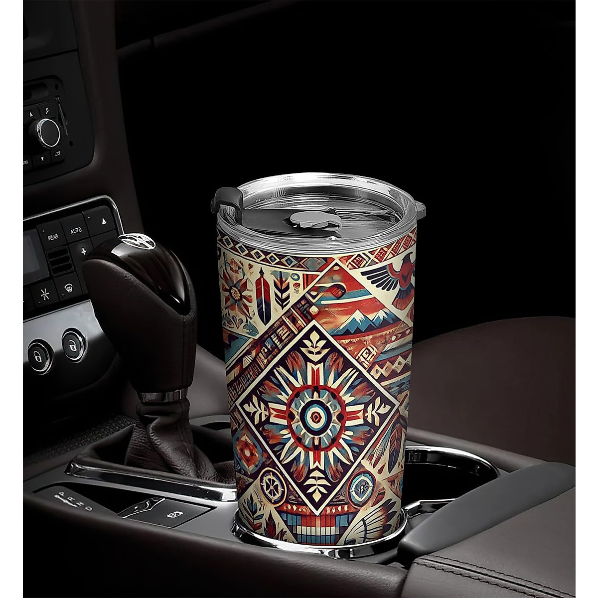 20oz Dreamcatcher Native American Tumbler, Native American Indian Gifts, Coffee Thermos for Women, Men, Stainless Steel Double Wall Vacuum Insulated Coffee Mug, Travel Cup with Lid