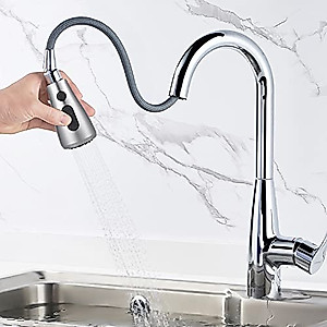 Pull Down kitchen Faucet Sprayer Head replacement parts, Angle Simple faucet sprayer attachment for kitchen sink, Pull Down Faucet Sprayer Head Nozzle, Stream Spray and Pause Mode(Brushed Nickel)