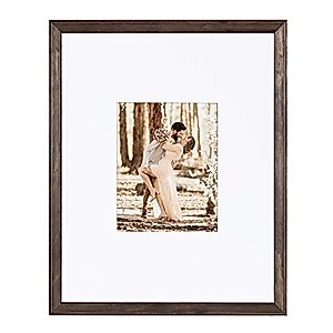 Kate and Laurel Bordeaux Farmhouse Gallery Floating Shelf and Wall Frame Kit, Set of 8, Multiple Finishes, Assorted Size Frames and Two Display Shelves