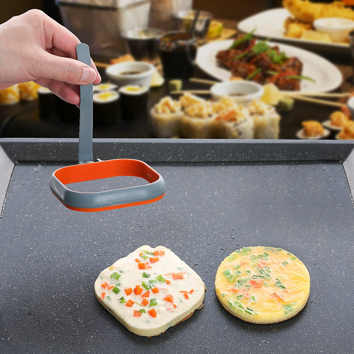 Silicone Egg Molds Pancake Molds for Kids, Silicone Egg Rings Pack of 4 for Frying Eggs, Nonstick Silicone Egg Mcmuffin Maker Pancake Rings