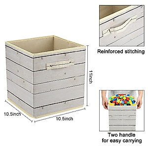 Livememory Storage Cube Bins, Fabric Storage Box Cubes Foldable Baskets Bins for Cube Organizers Home Closet Bedroom (10.5"x10.5"x11") 4 Packs