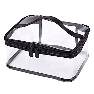 Louise Maelys Portable Clear Makeup Bag Zipper Waterproof Transparent Travel Storage Pouch Cosmetic Toiletry With Handle