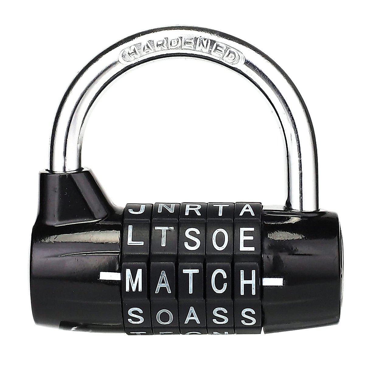 NBYT Combination Padlocks Portable Zinc Lock with Code and Letter/Word Combination Ideal for lockers, Gym, gate, Fence, Toolbox, case, hasp Storage and Outdoor use - 5-Letter Dial Lock.