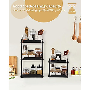 KATHY&BOB Bathroom Countertop Organizer, Make-up Desk Organization, Dressing Shelf Desktop Storage for Bathroom Cosmetic Dorm Kitchen Living Room, Multipurpose Cubicle Display Rack (Black, 3 Tiers)