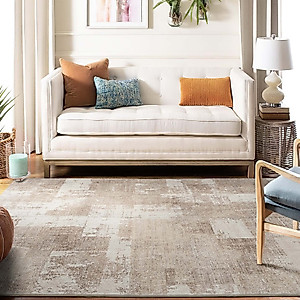 Area Rug Living Room Rugs: 5x7 Indoor Soft Small Low Pile Carpet Abstract Decor Large Washable for Bedroom Dining Room Under Kitchen Table Home Office - Beige/Ivory