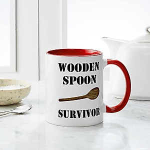 CafePress Wooden Spoon Survivor Mug Ceramic Coffee Mug, Tea Cup 11 oz