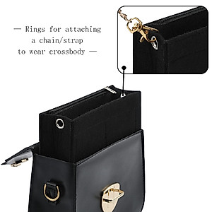 Joqixon Mini Felt Purse Organizer Insert Small Tote Bag organizer with Zipper