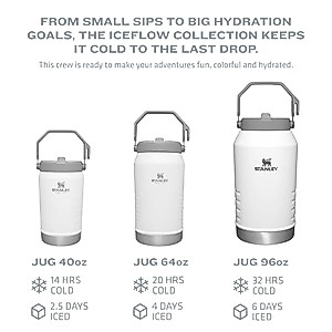 Stanley IceFlow Flip Straw Jug with Handle 64 oz| Twist On Lid and Flip Up Straw | Leak Resistant for Travel and Sports | Insulated Stainless Steel | BPA-Free | Black