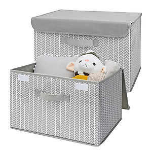 GRANNY SAYS Bundle of 3-Pack Cloth Storage Bins & 2-Pack Closet Storage Bins