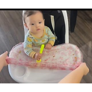 Pristine Aid Toddler Table Cover for Regular Sized Highchair – 8Pcs Set Red Characters High Chair Cover Compatible with Standard Trays – Disposable Design –Non-Messy Baby Weaning Solution