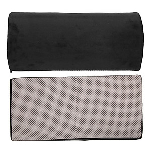 Jonlaki Memory Foam Half Moon Pillow, Black Ankle Knee Neck Lumbar Support Cushion. Home LegPillow, Ergonomic Design, Removable and Washable