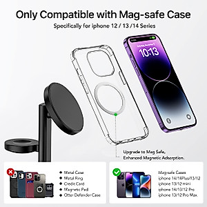 Wireless Charger, 3-in1 Magnetic Charging Station Fast Wireless Mag-Safe Charging Stand (Upgraded Black)