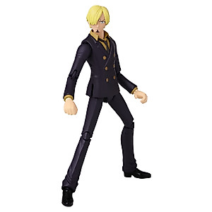 BANDAI Anime Heroes One Piece Figures Sanji Action Figure | 17cm Articulated Sanji Anime Figure with Swappable Arms and Faces One Piece Action Figures Pirate Toys Range